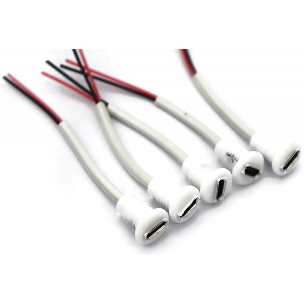 Pack of 5- DIY Smart Work Panel Mount Micro USB Female Socket To Open ...