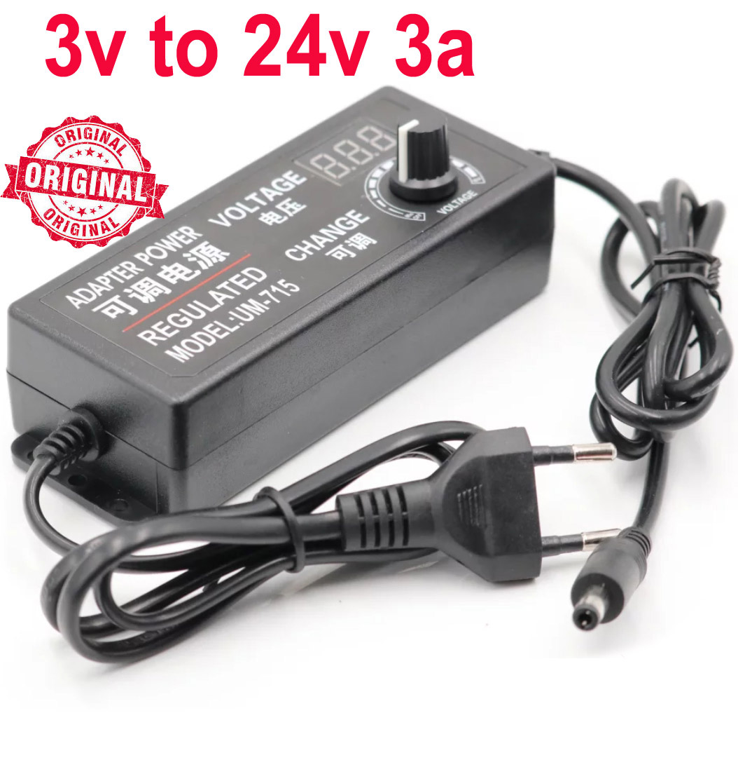 Adjustable Ac to Dc 3V to 24V 5A Universal Adapter With Display Screen ...