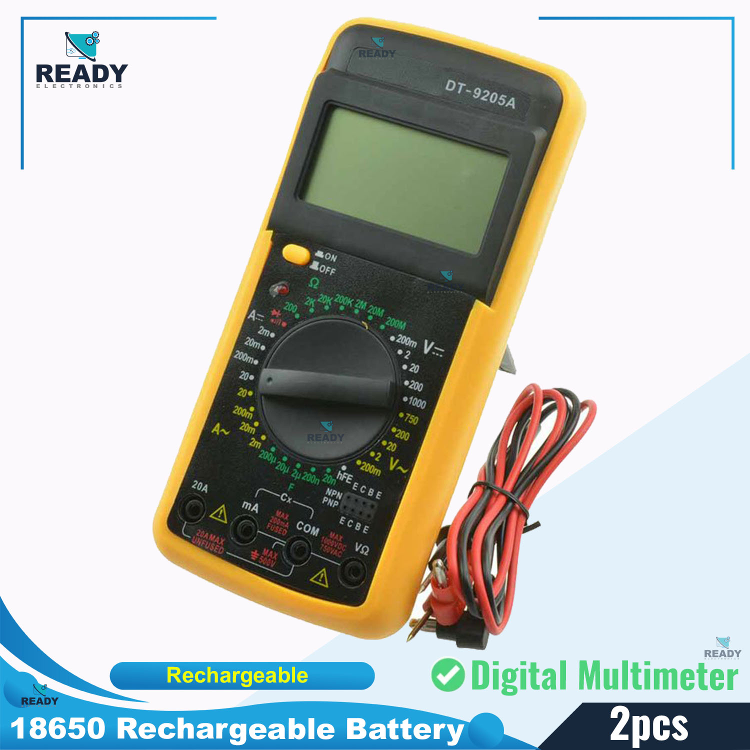 DT9205A 9205A Digital Multimeter DT9205A Voltage Ampere Ohm Meter Test ...